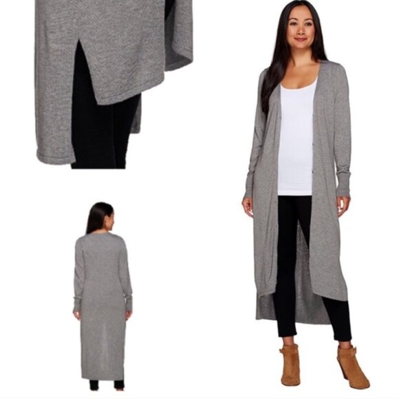 H by Halston | Sweaters | Nwt H By Halston Gray Duster Cardigan | Poshmark